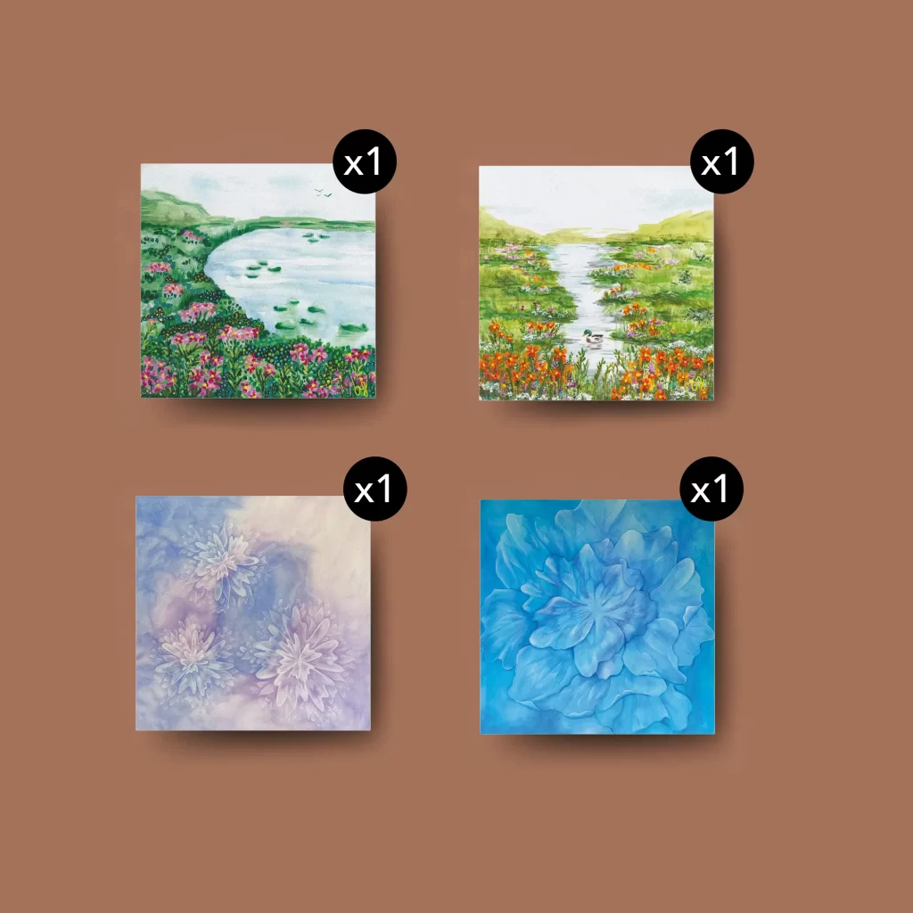Set of 4 Mini Greeting Cards - Andrea Arting